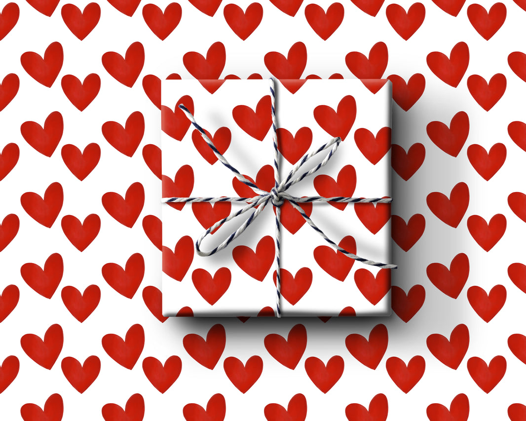 Red Hearts Wrapping Paper – k.Patricia Designs